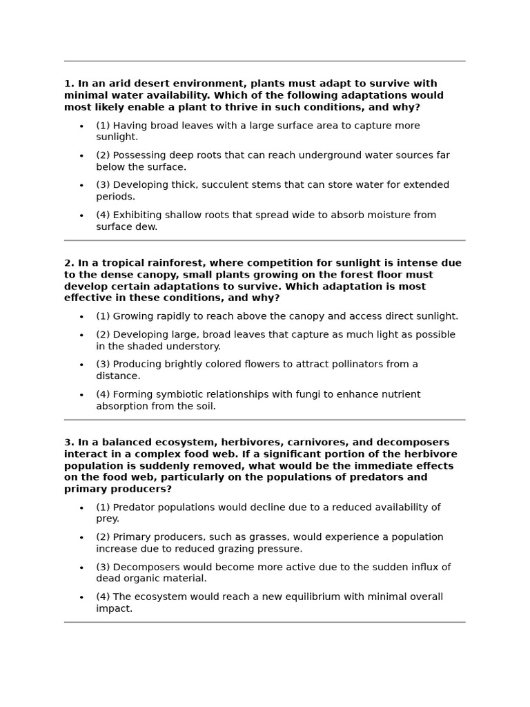 3A. Biology Question Bank 100 Questions With Answers | PDF