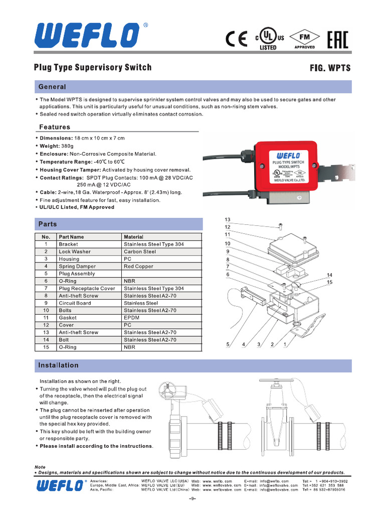 Plug Type Supervisory Switch | PDF
