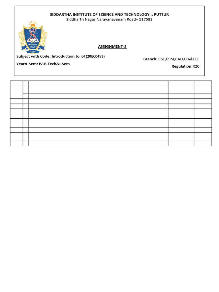 Assignment-2 Introduction To IoT | PDF