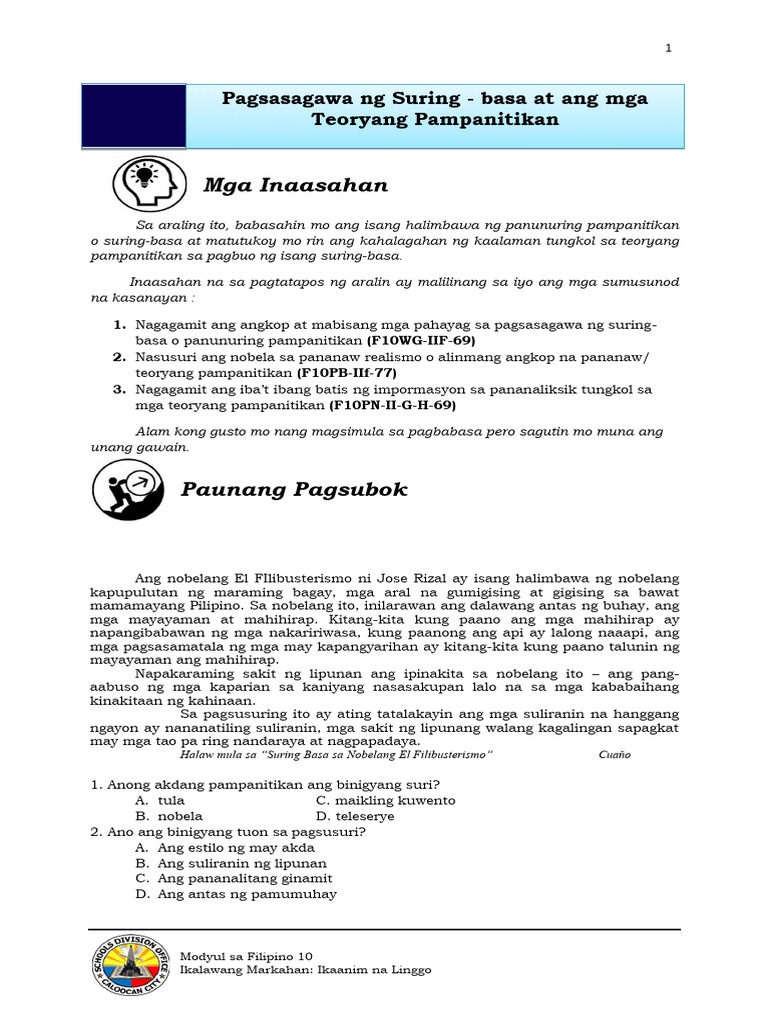 Filipino 10 Q2 Week 6 PDF | PDF