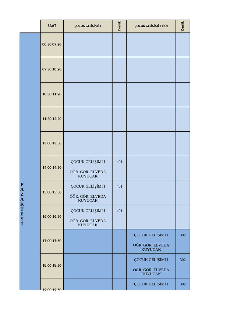 2023-2024 Guz Donemi Ders Programi 17.10.2023 | PDF