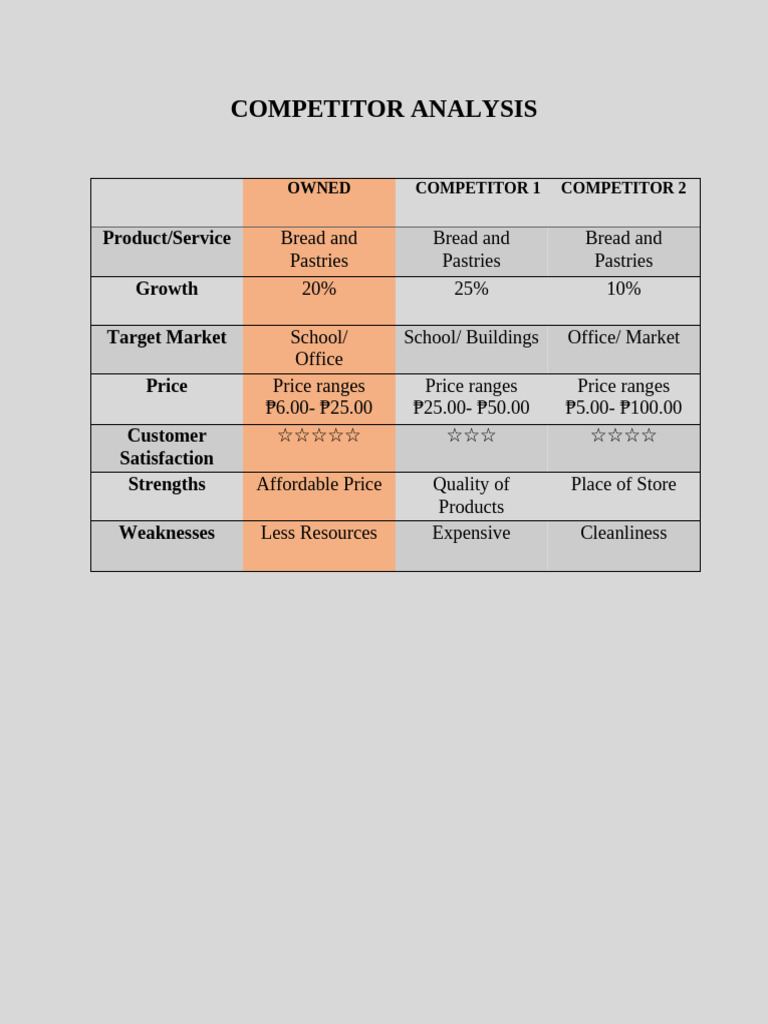 Competitor Analysis | PDF