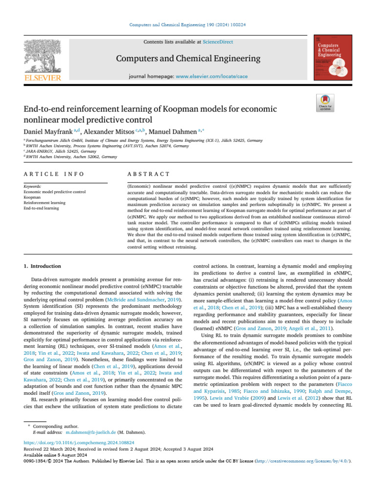 End To End Reinforcement Learning of Koopman Models F - 2024 ...