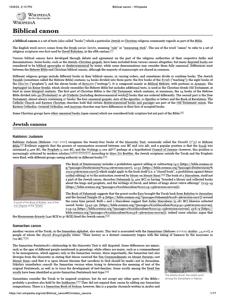 Biblical Canon - Wikipedia2 | PDF