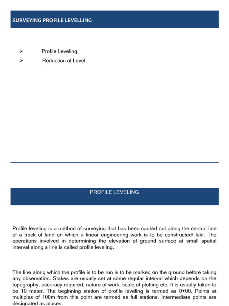 Profile Levelling Notes | PDF