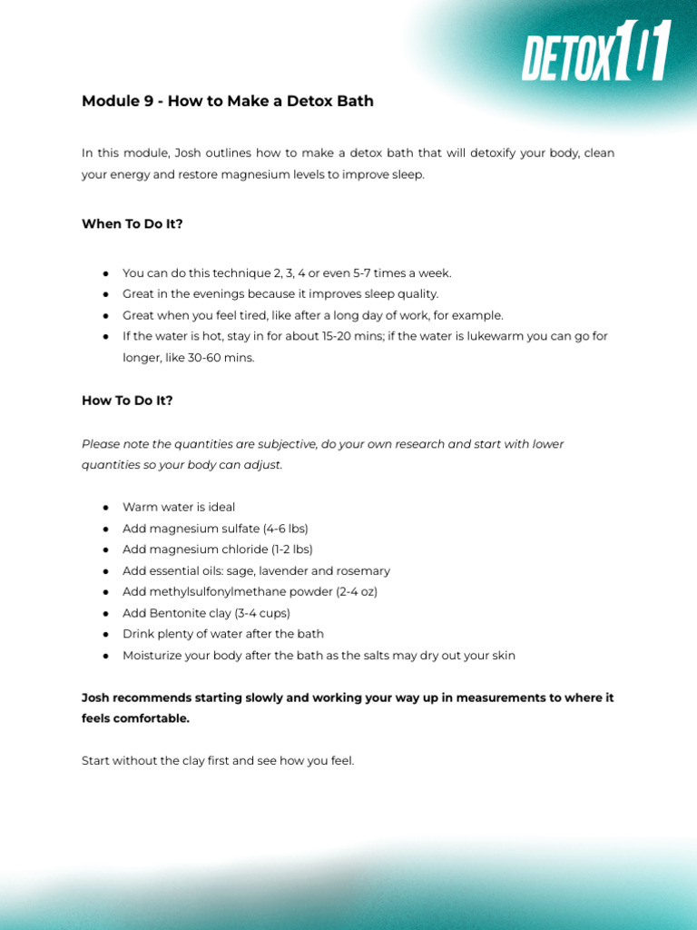 Detox Bath | PDF