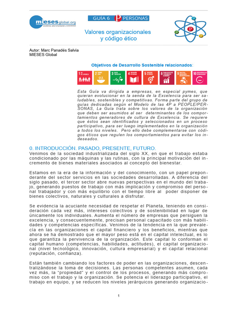 Guia 6 Valores y Codigos Eticos MPANADES | PDF