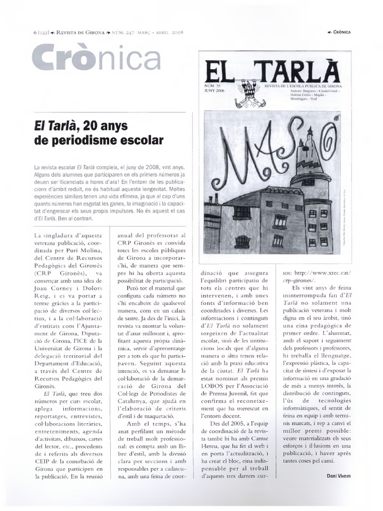 REvista de Girona - Abril - 2008 - Revista El Tarlà | PDF