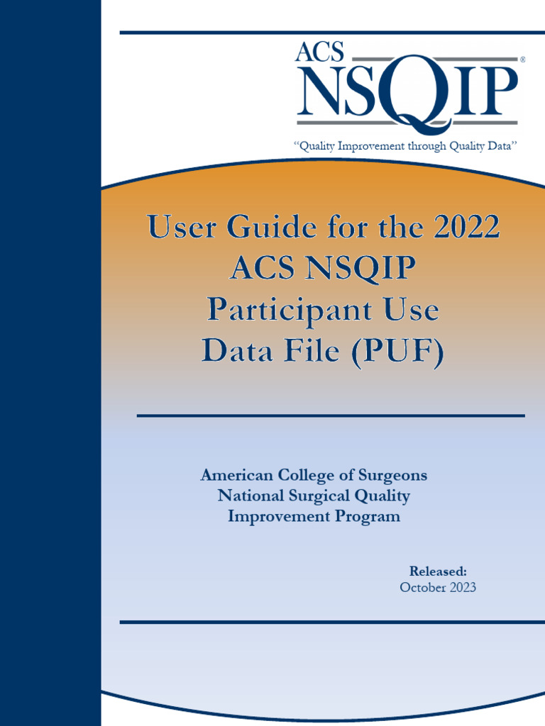 Nsqip Puf Userguide 2022 | PDF
