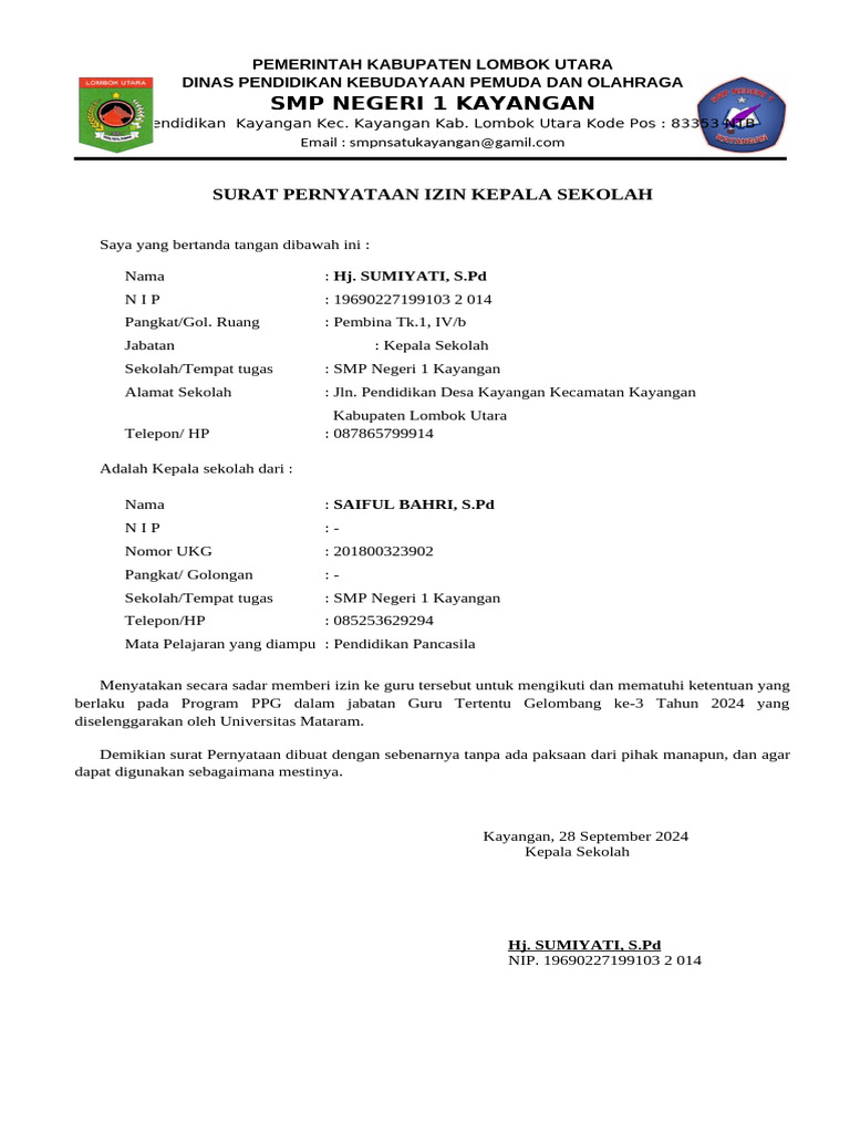 Surat - Izin Kepas | PDF