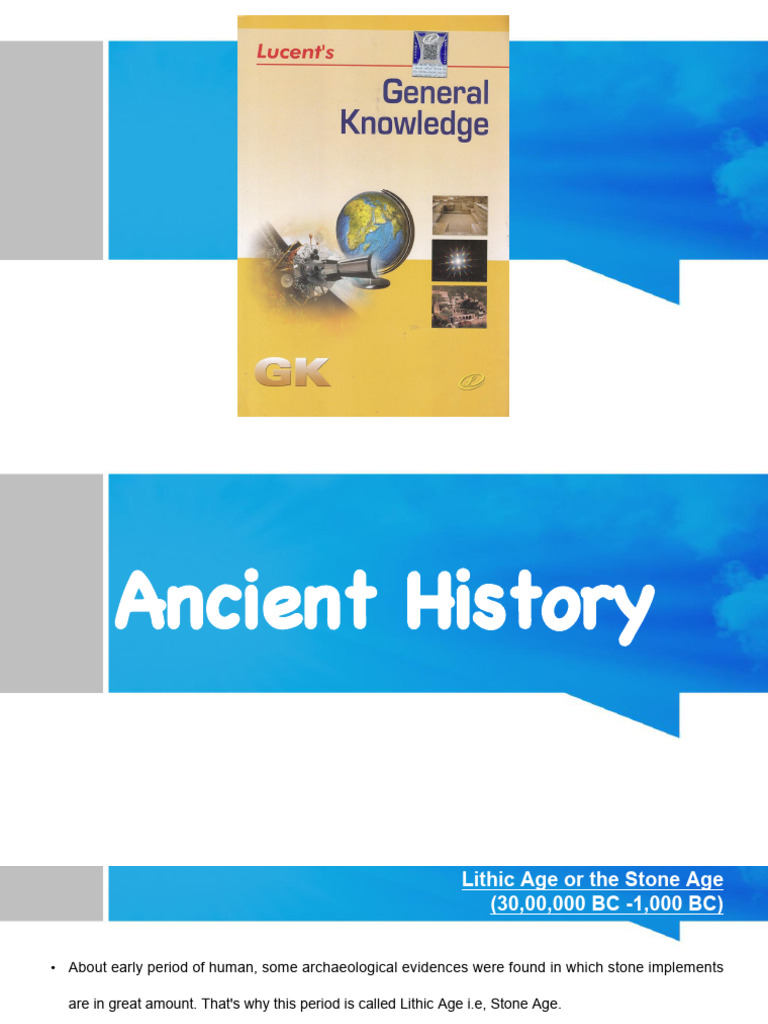 Ancient History 1 | PDF | Stone Age | Paleolithic