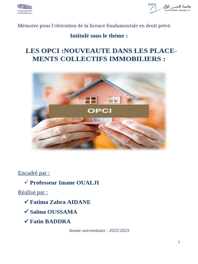 Les OPCI | PDF