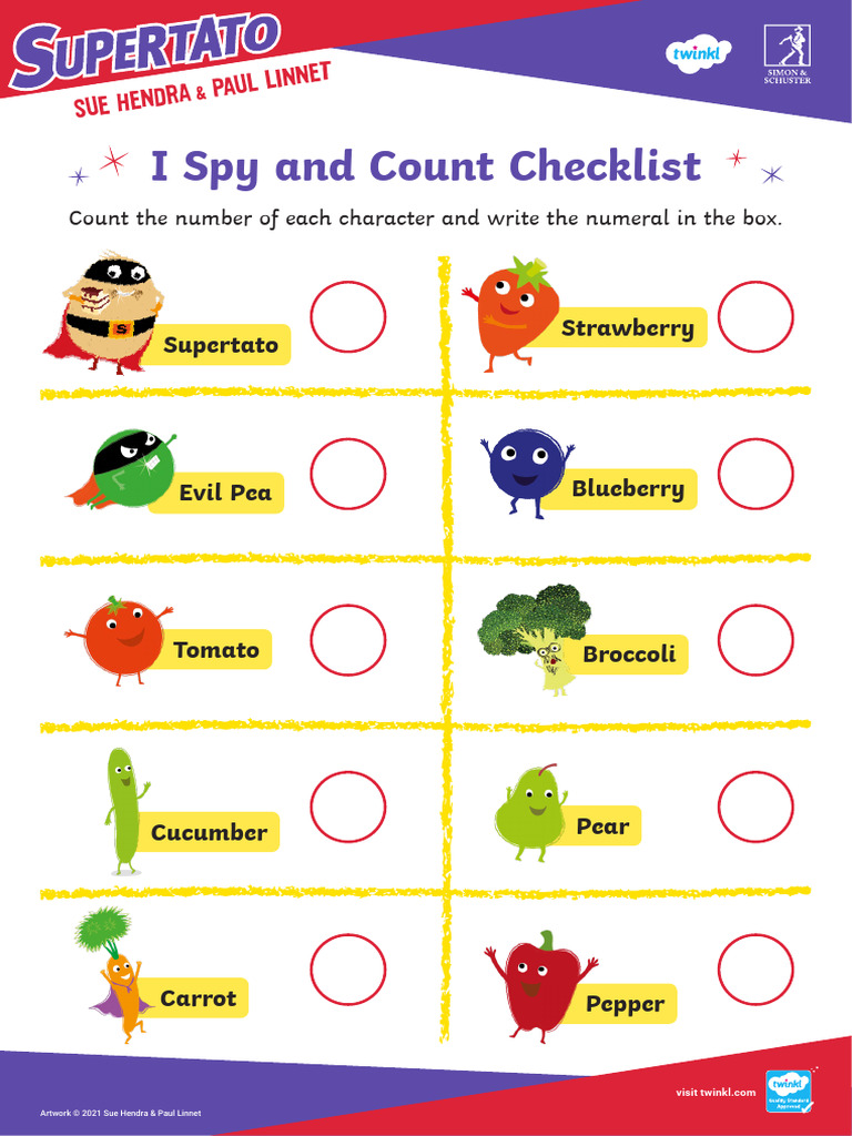 I Spy and Count Checklist | PDF