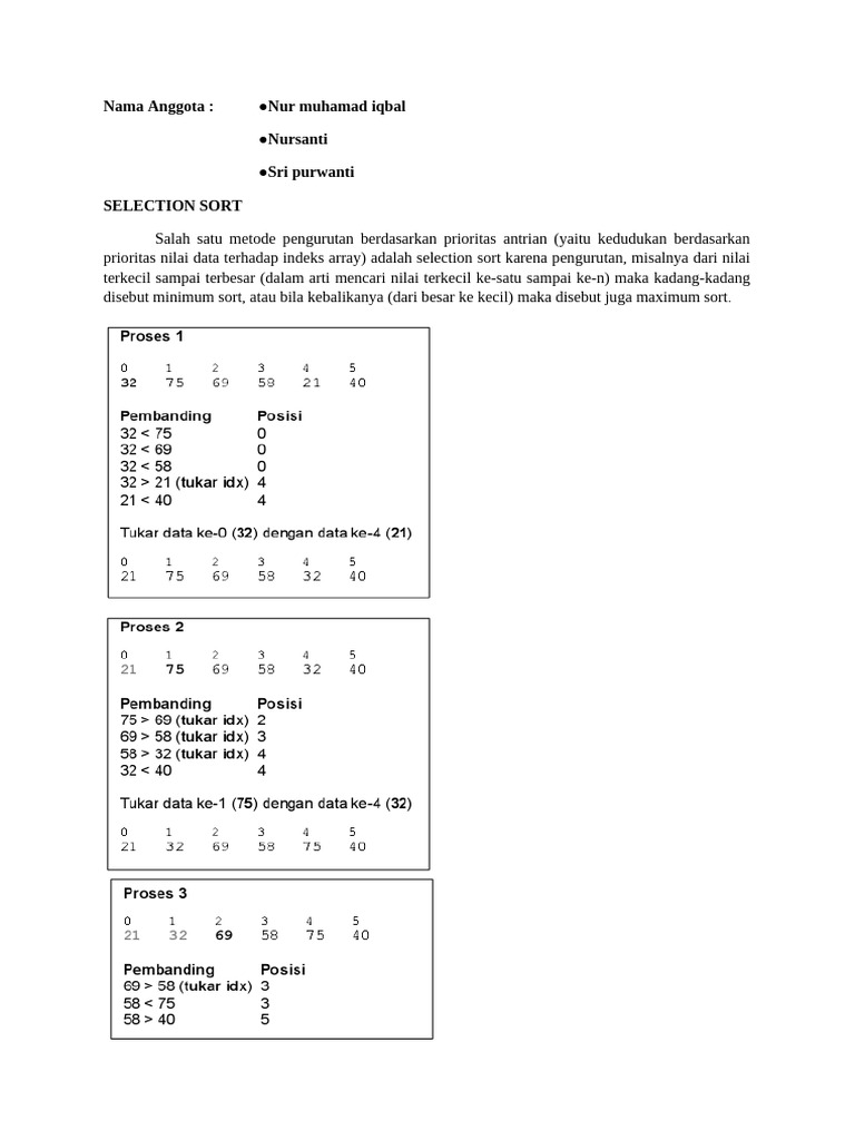 Selection Sort | PDF