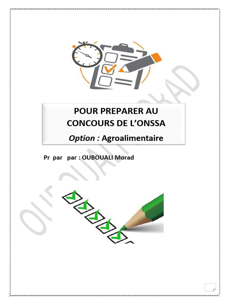 Pour Préparer Au Concours de l'ONSSA - 3 | PDF