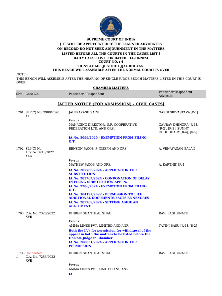 (After Notice (For Admission) - Civil Cases) : Versus | PDF