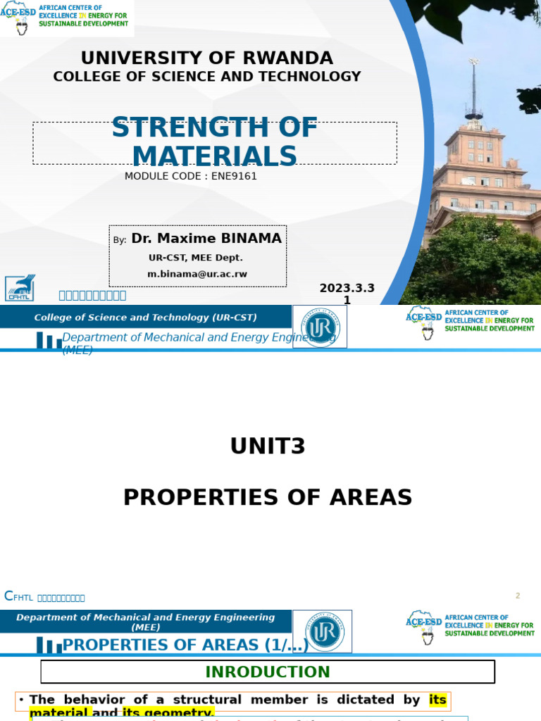 Unit3 - Properties of Areas | PDF
