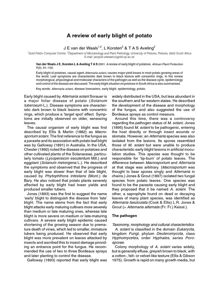 Early Blight of Potato | PDF