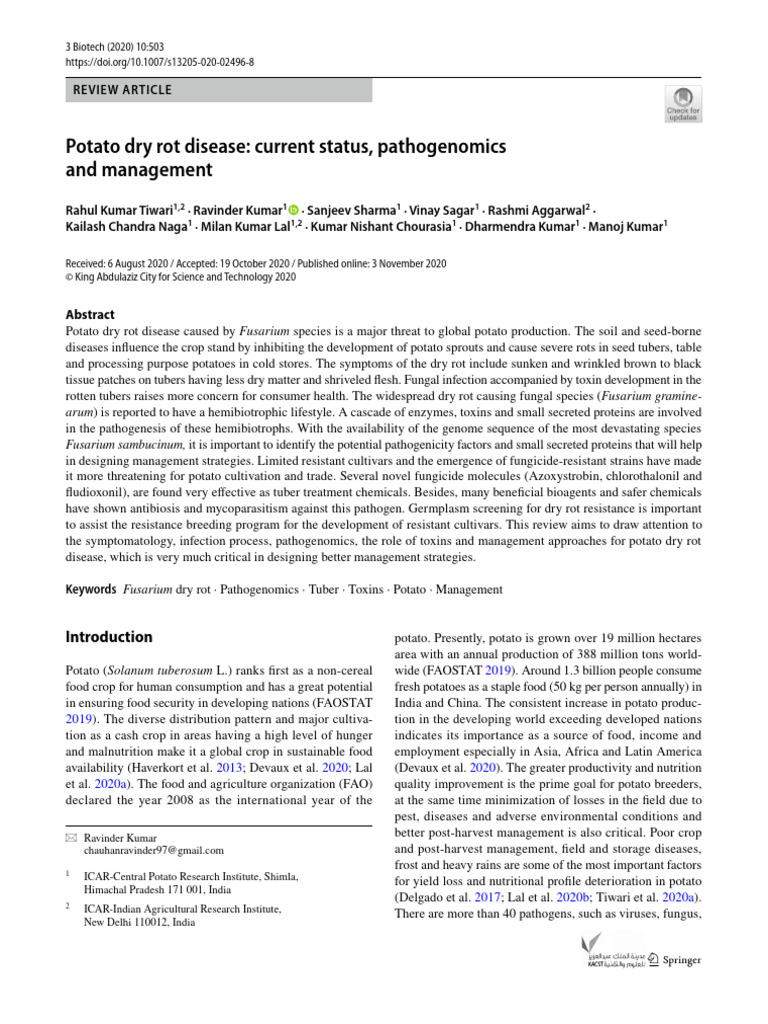 Dry Rot of Potato | PDF