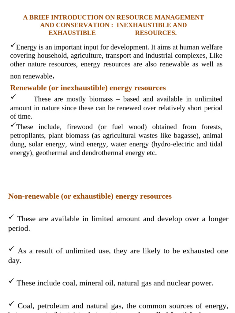 Resource Management and Conservation | PDF
