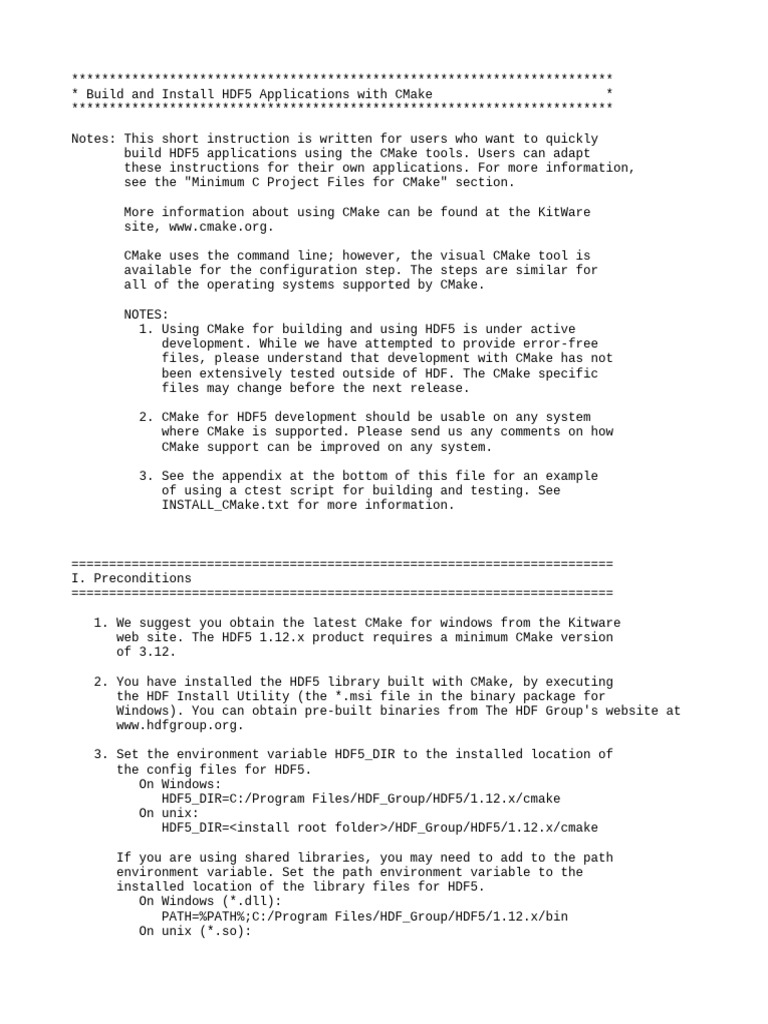USING HDF5 CMake | PDF