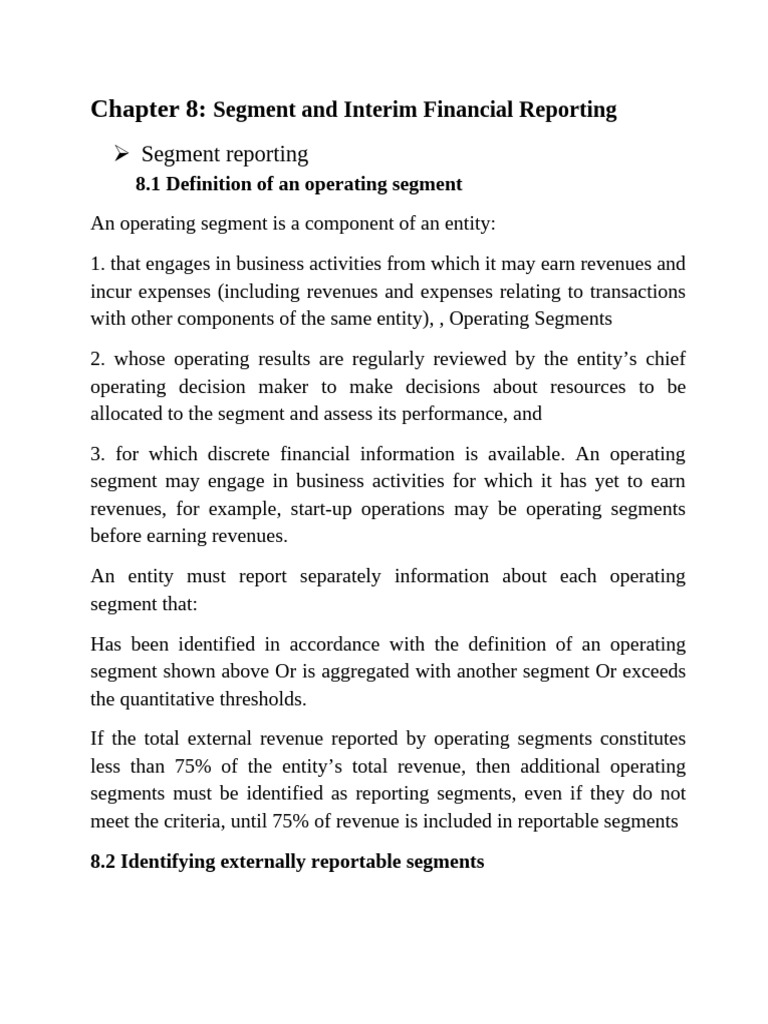 Segment and Interim Financial Reporting | PDF