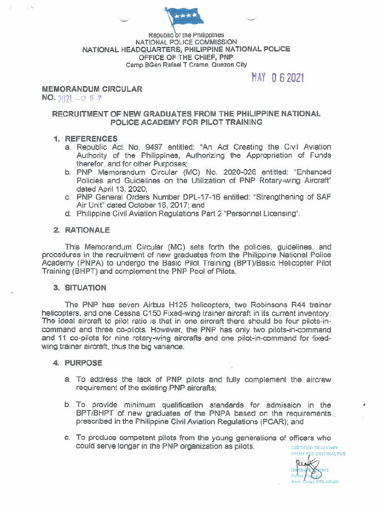 PNP Memorandum Circular 2021 057 | PDF