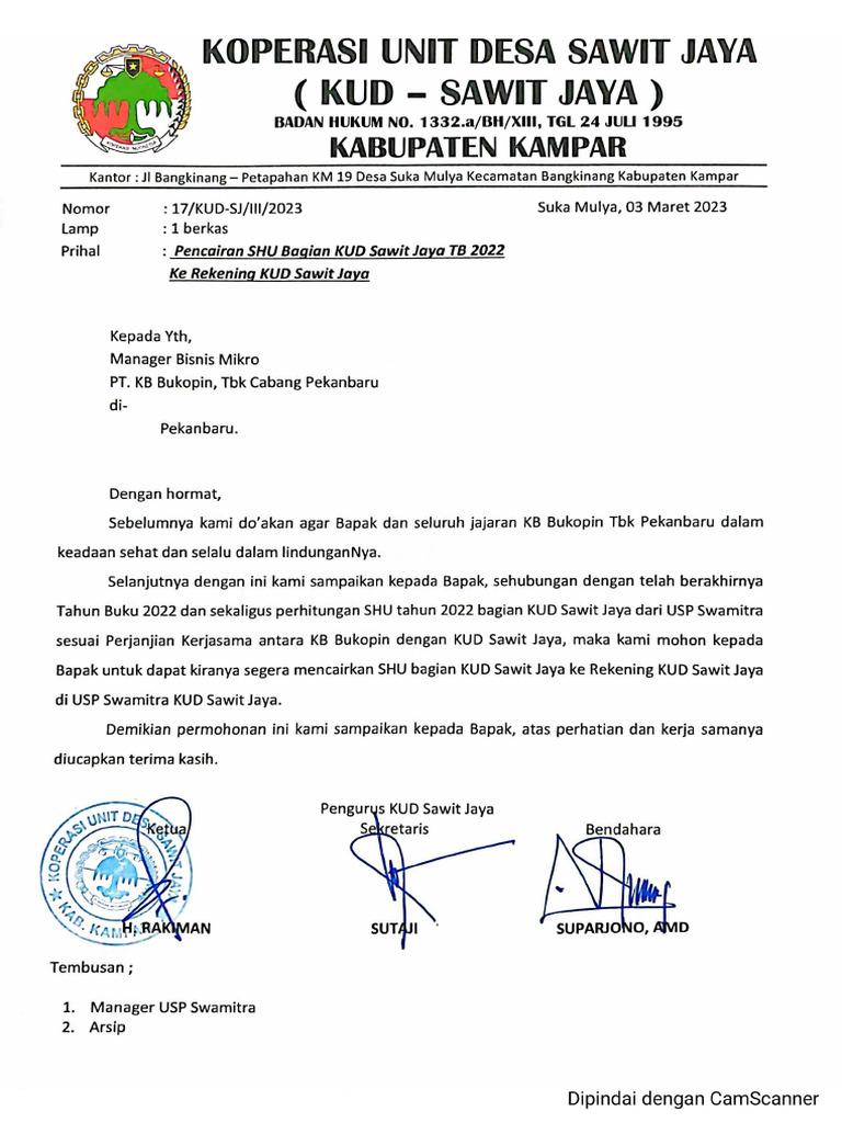 Permohonan Pencairan Shu Kud | PDF