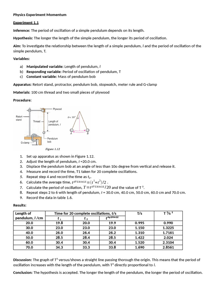 Physics Experiment Momentum | PDF