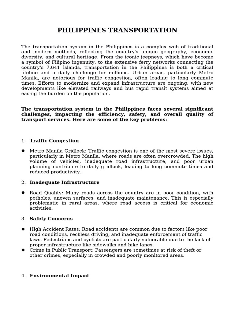 Philippines Transportation | PDF