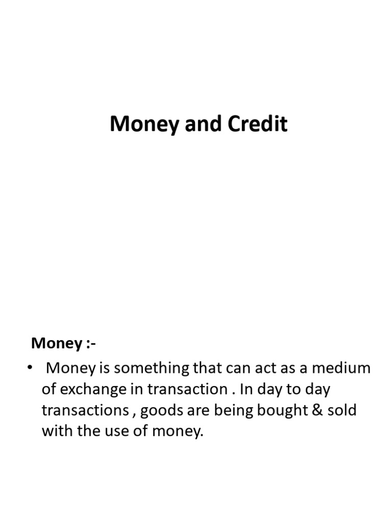Money and Credit | PDF