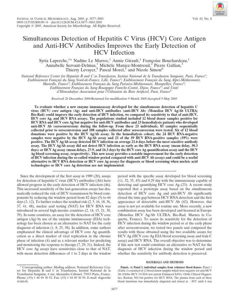 Laperche - HCV Core - Antigen | PDF