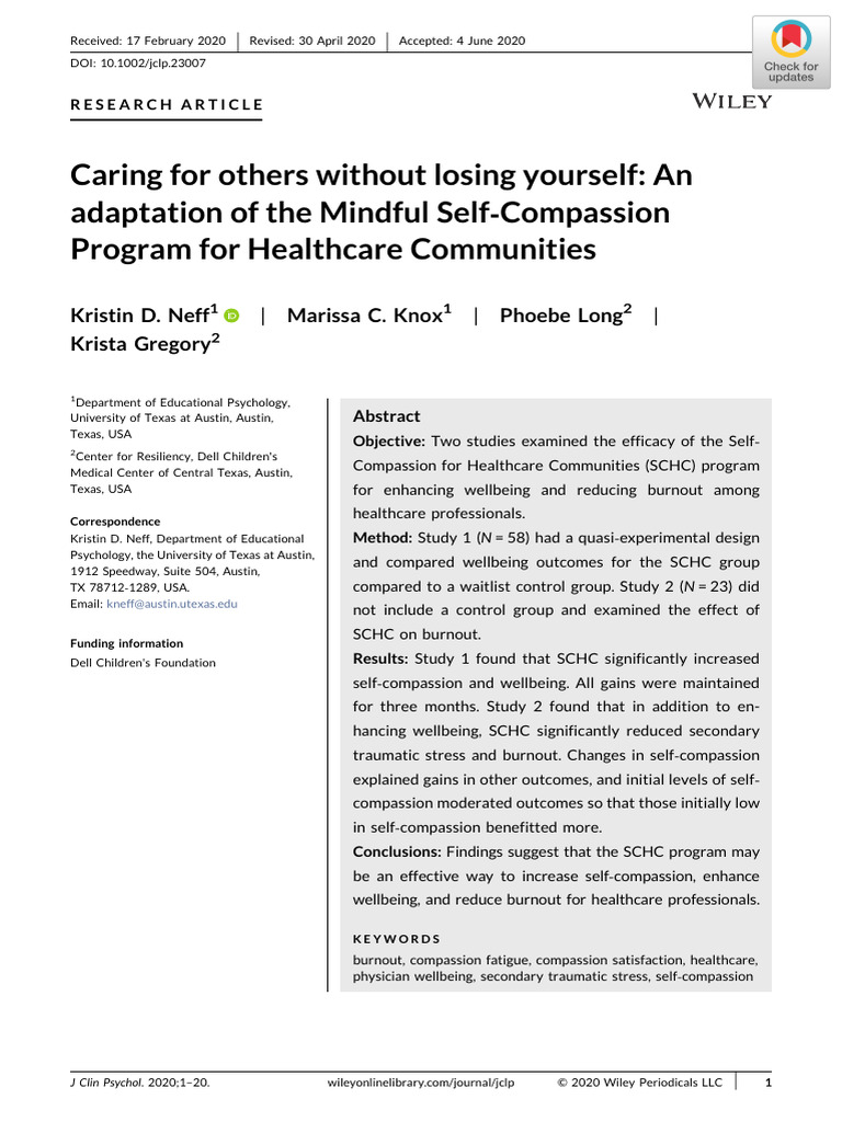 Neff Self Compassion | PDF