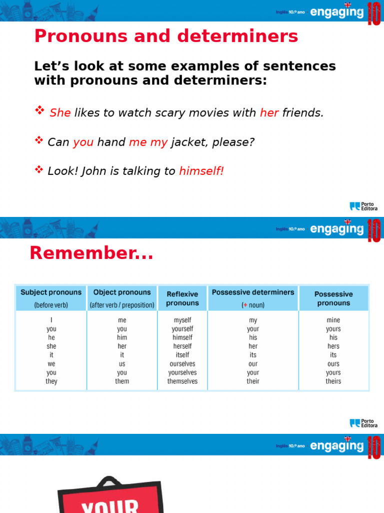 Pronouns Determiners | PDF | Language Arts & Discipline