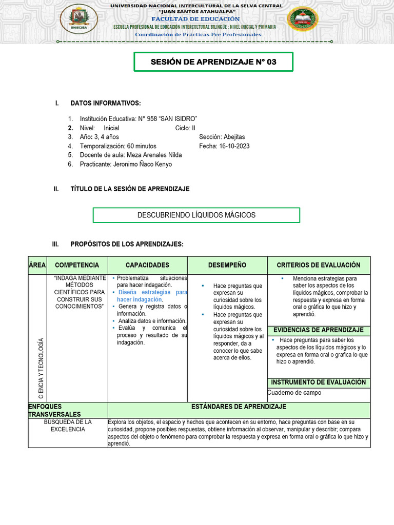 SESION Inicial | PDF