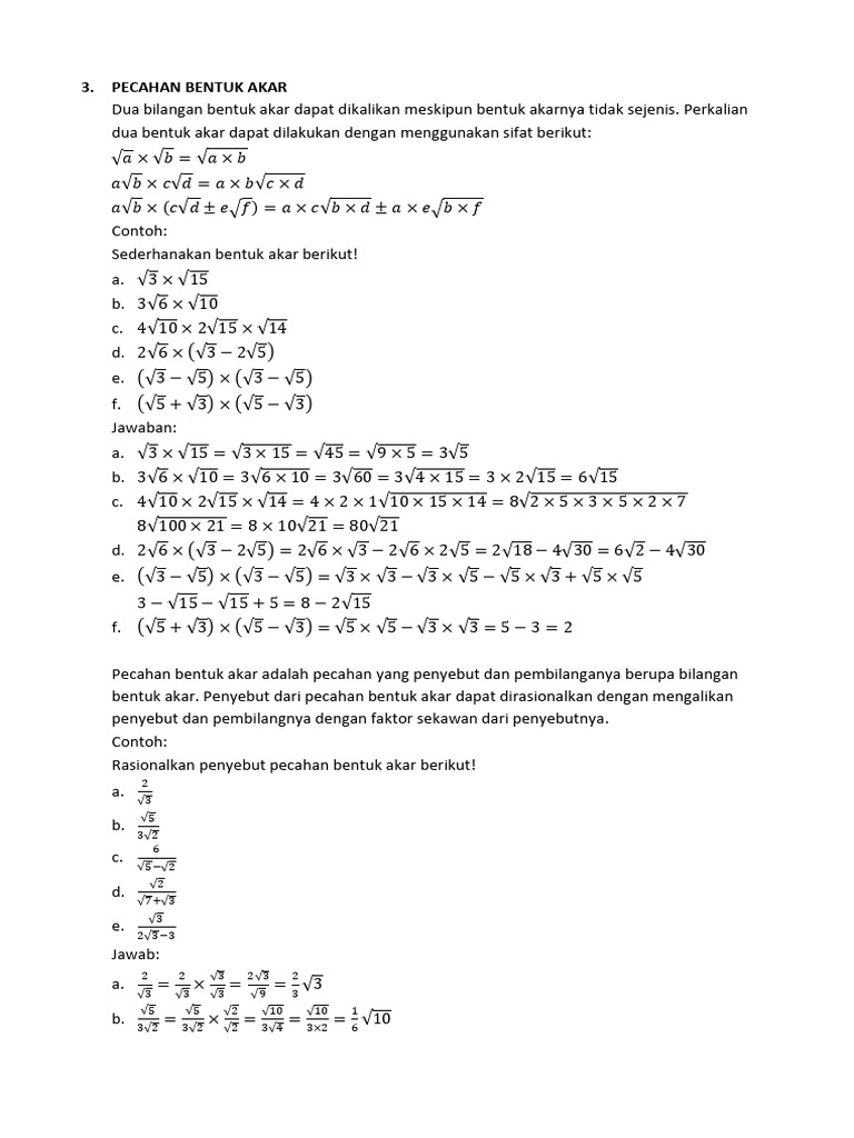 Bentuk Akar - 2 | PDF