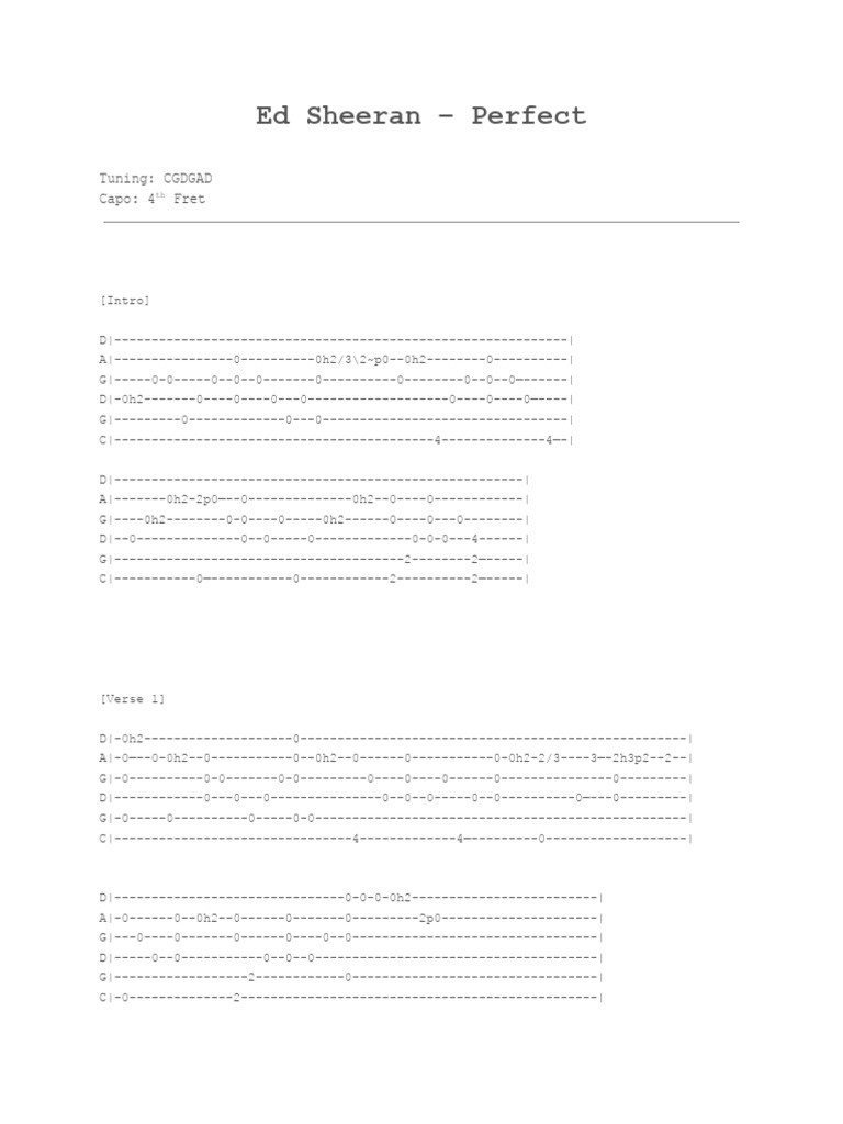 Ed Sheeran - Perfect | PDF | Song Structure | Necked Lutes