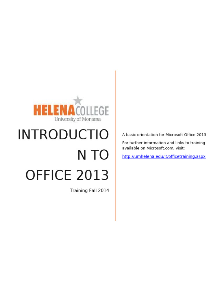 Introduction to Microsoft Office 2013 | PDF