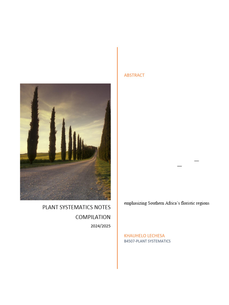 Plant Systematics Notes Compilation | PDF