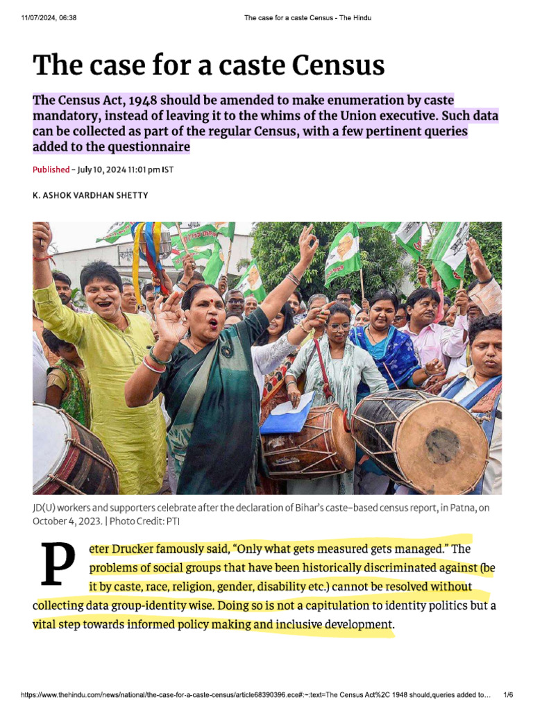 The case for a caste Census | PDF
