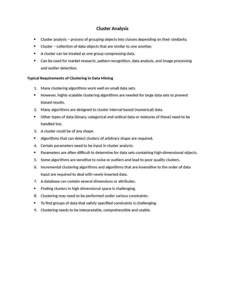 Cluster Analysis | PDF