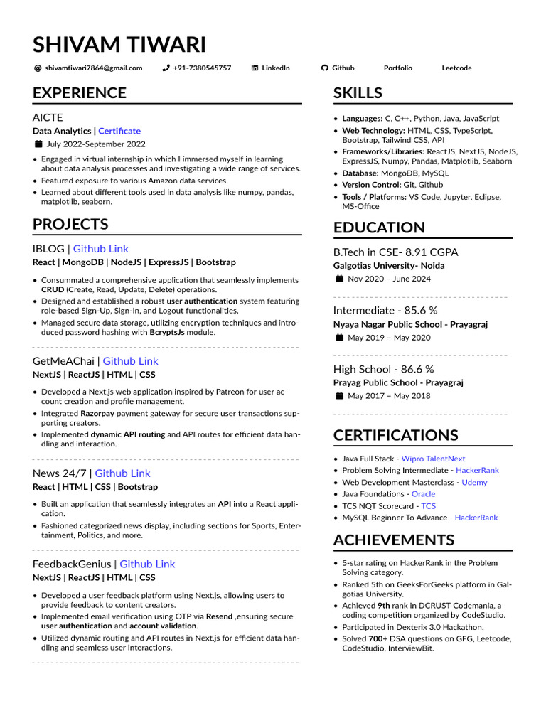Shivam_Resume | PDF