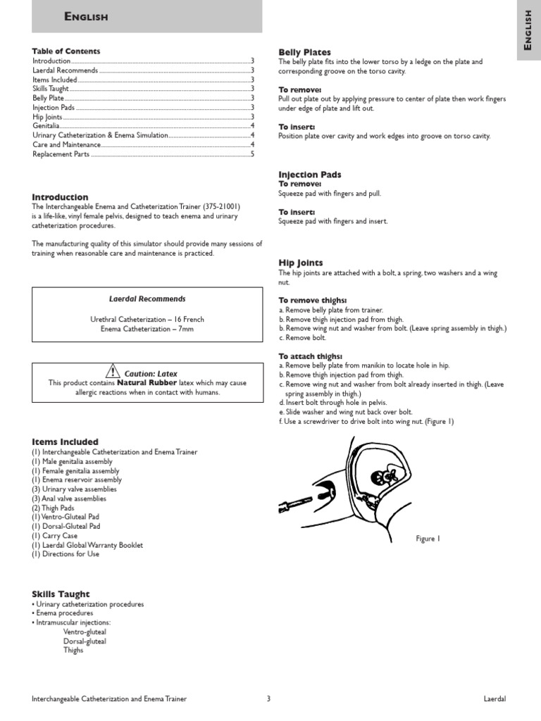 Catheterization - and - Enema - Trainer, - Directions - For - Use - English (1) - Pages-2 | PDF