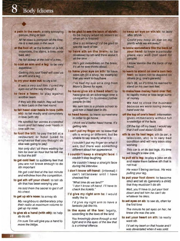 Body Idioms | PDF