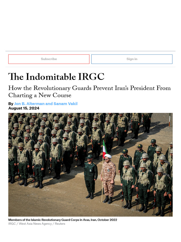 The Indomitable IRGC Foreign Affairs | PDF