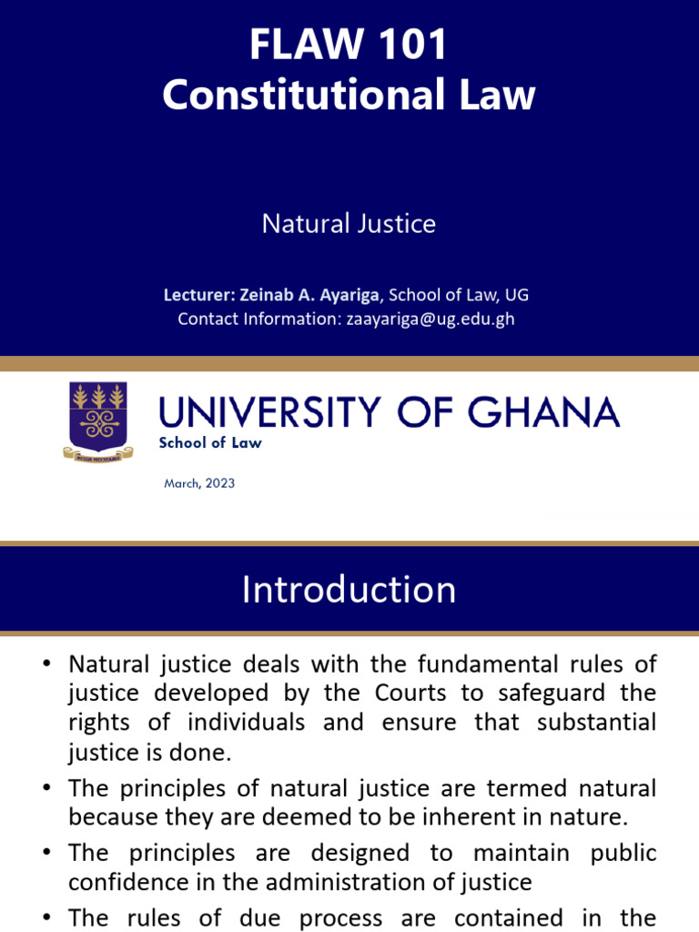FLAW 101 Constitutional Law - Natural Justice | PDF