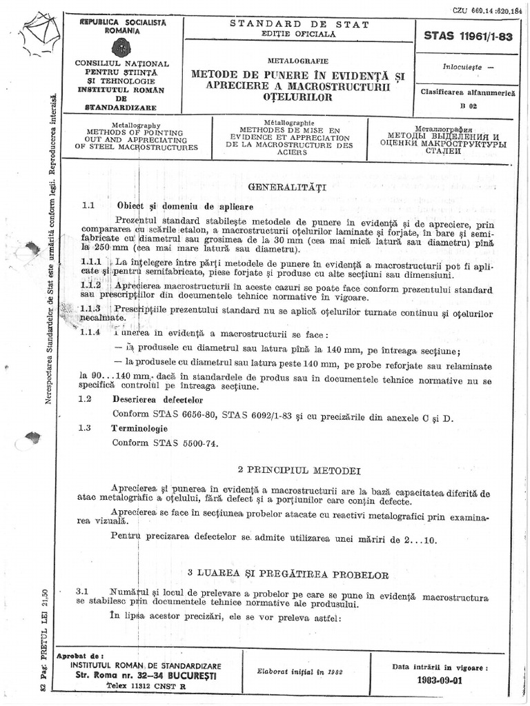 STAS 11961-1-1983 | PDF