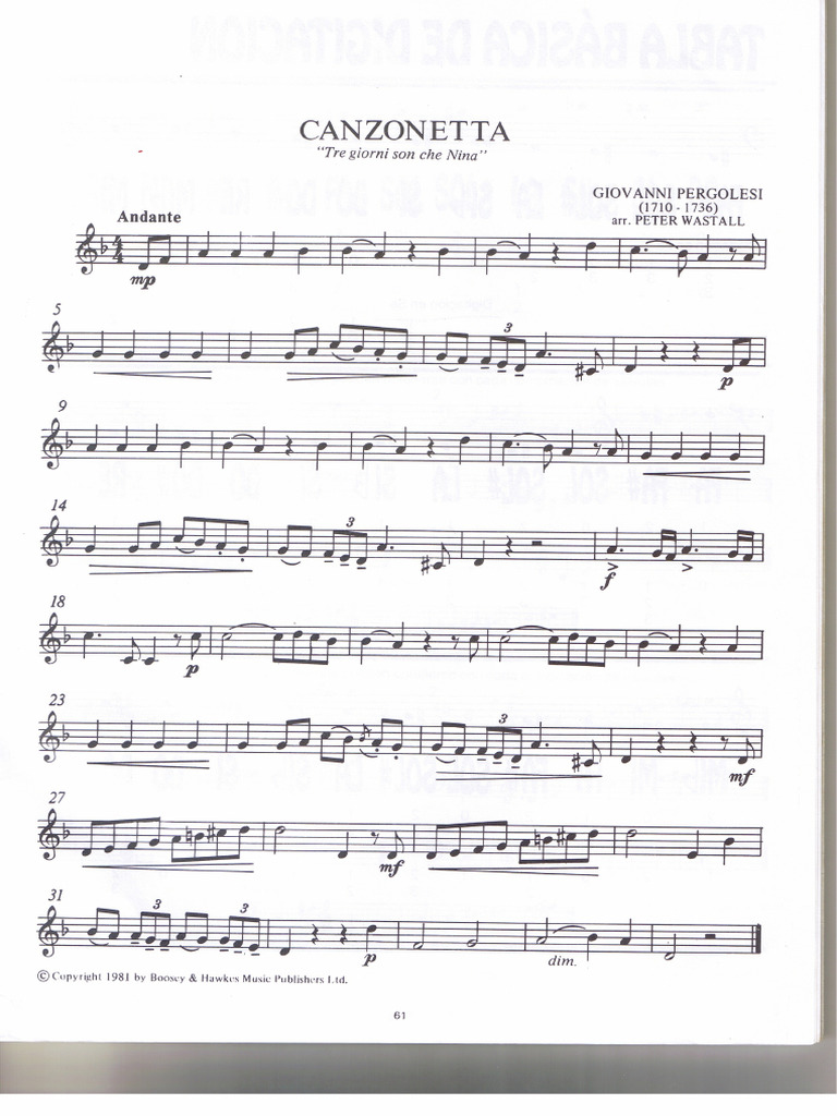Canzonetta Pergolesi | PDF
