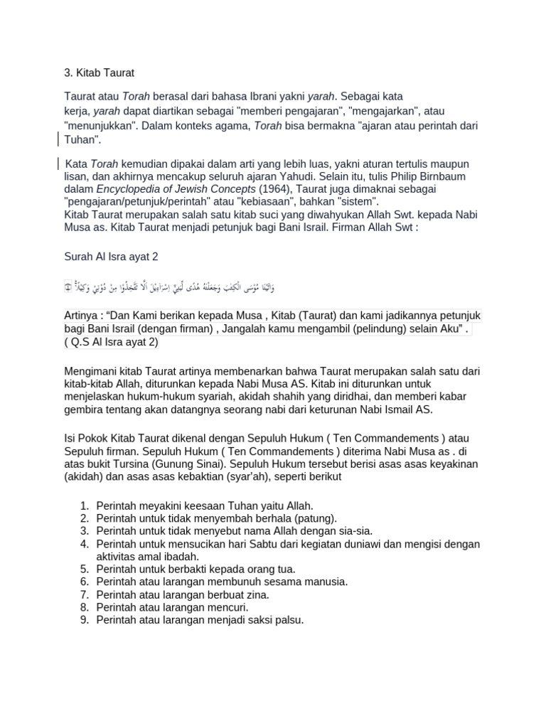 Kitab Taurat | PDF