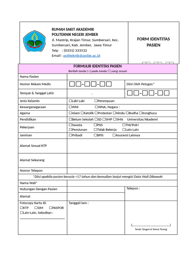 Identitas Pasien | PDF